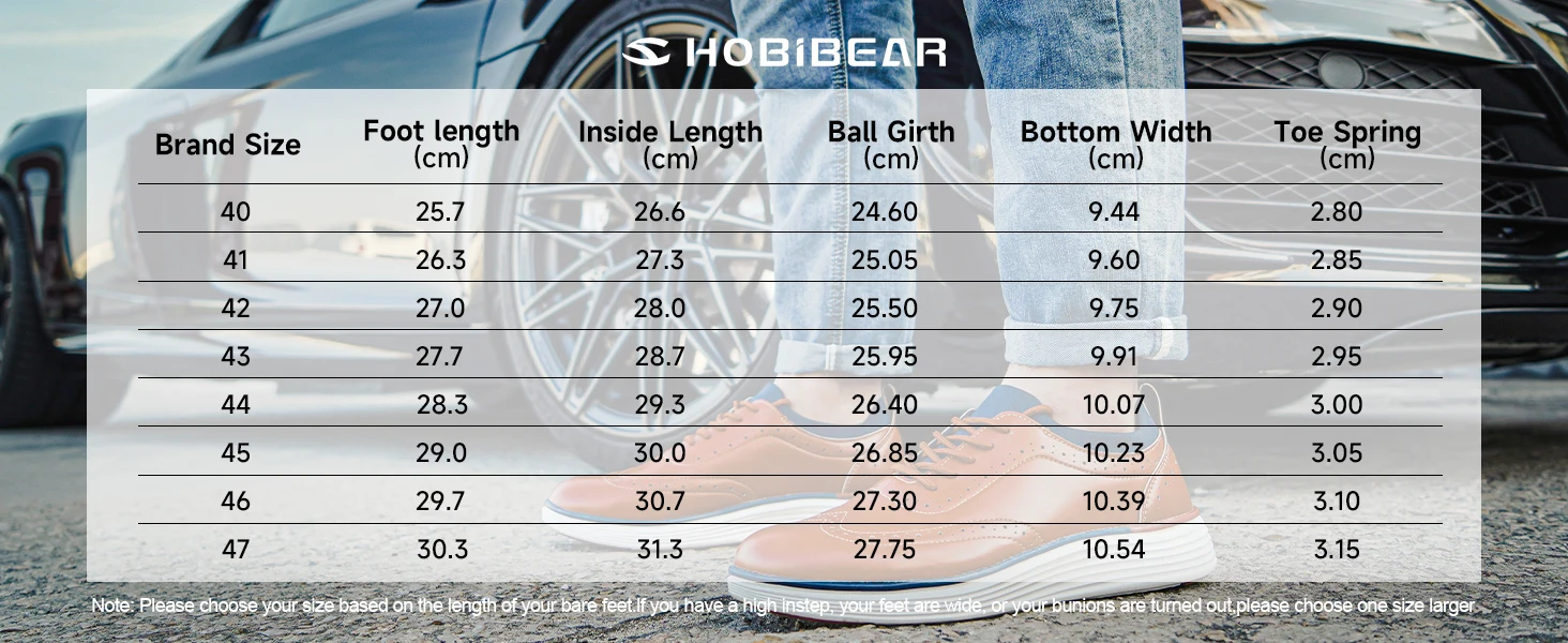 HOBIBEAR Men's Oxfords Leather Wingtip Casual Walking Sneakers Shoes ...