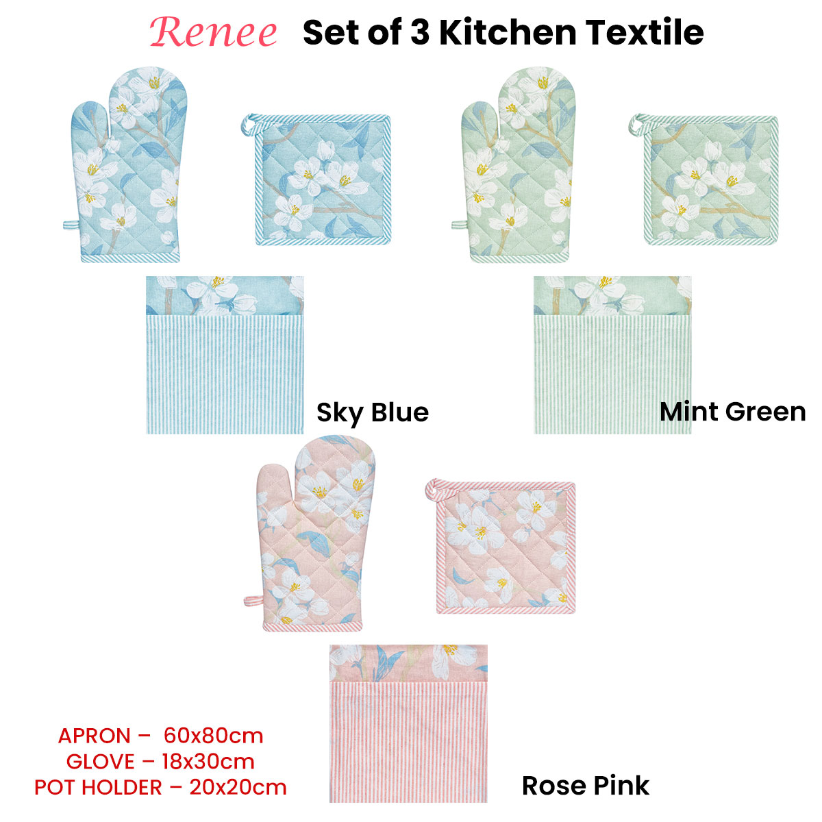 Cook Confidently with Renee's Kitchen Textile Set