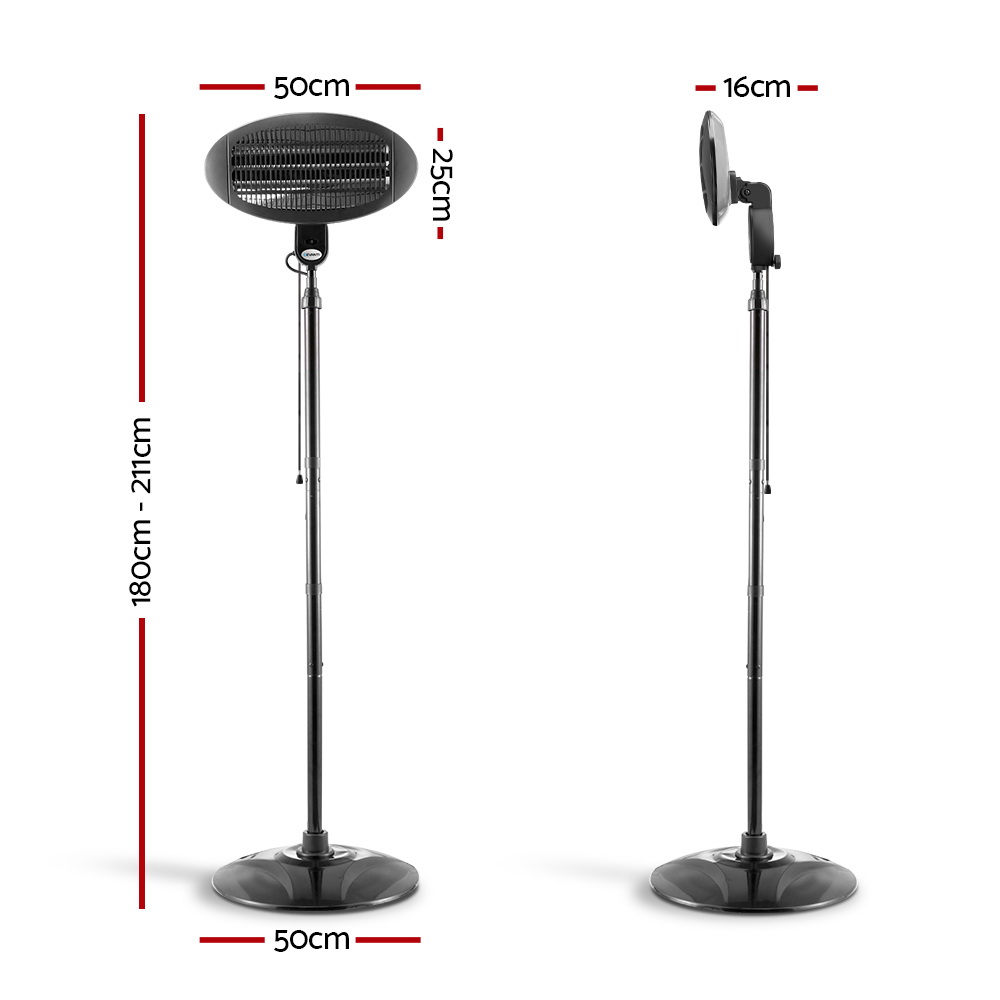 Devanti 2000W Electric Patio Heater – Infrared Outdoor Heating | Kouwi