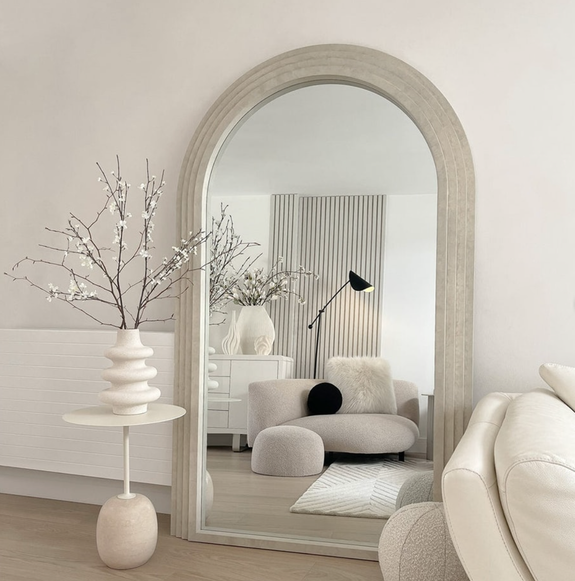 Buy Sierra Arched Step Mirror Concrete Finish | Kouwi Australia