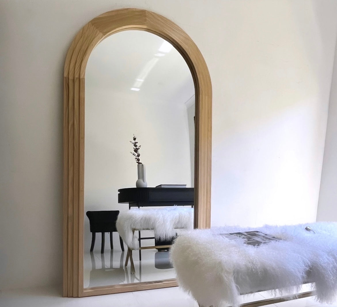 Buy Sierra Arched Step Mirror Natural Wood | Kouwi Australia
