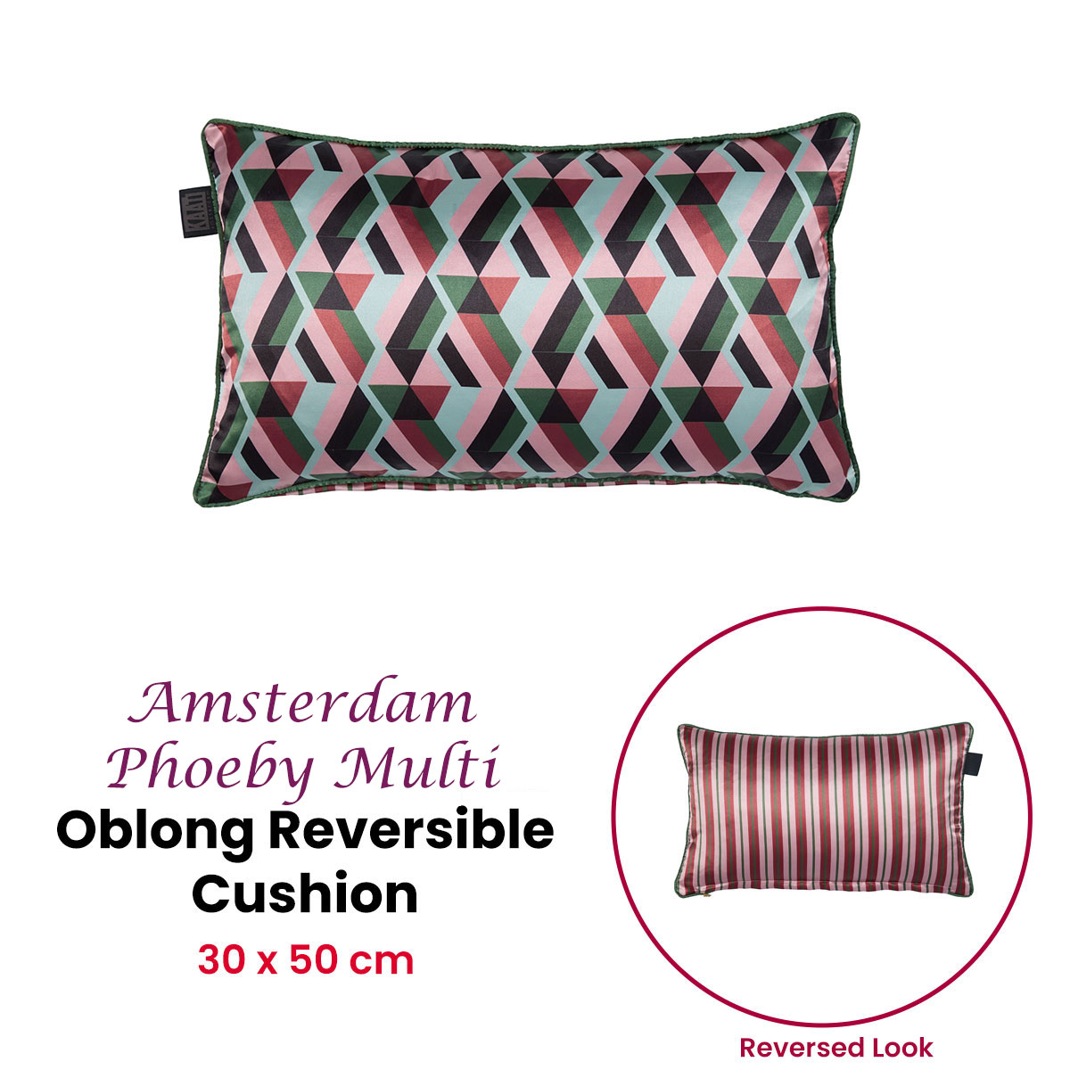 Buy Phoeby Multi Reversible Oblong Cushion 30×50 cm | Kouwi
