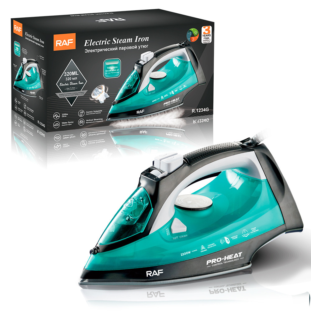 Powerful 2200W Electric Steam Iron with Ceramic Soleplate & Vertical ...